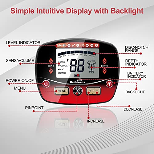 Metal Detector for Adults, Professional High Accuracy Waterproof Gold Detector with LCD Display, 10" Coil Adjustable Metal Detector for Treasure Hunting, 5 Modes, Advanced DSP Chip