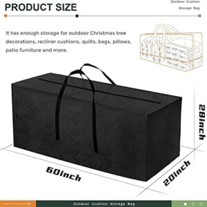 Bicherub Outdoor Cushion Storage Bag 420D Oxford Waterproof Extra Large Outdoor Cushion Storage Bag with Zipper for Outdoor Cushions, 2 Pack