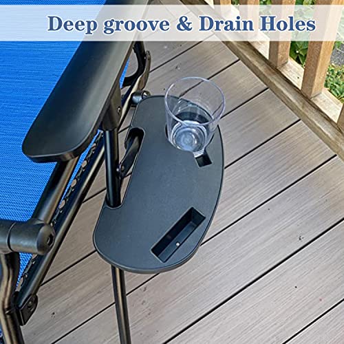 Zero Gravity Chair Cup Holder Set of 2, Durable Zero Gravity Chair Tray, Zero Gravity Lounge Beach Recliner Chair with Mobile Phone Slot, Cup Holder Slot, Zero Gravity Clip On Tray/ Table