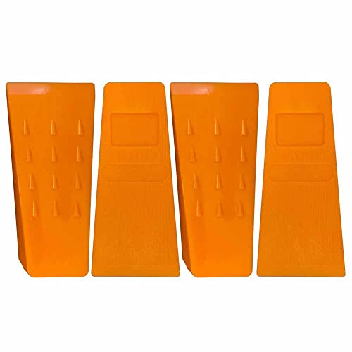 Parts 4 Outdoor Felled Spiked Tree Felling Wedges for Tree Cutting  5.5in Orange Plastic Felling Wedge, Logging Tools  4 Pack