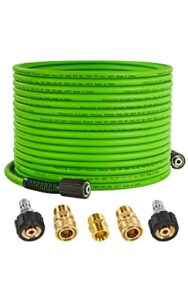 pwaccs pressure washer hose for power washer – 3600 psi kink resistant pressure washing extension hose 50 ft x 1/4″ – universal electric power wash hose for replacement – compatible with m22 fittings