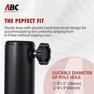 ABCCANOPY 48.5lbs Umbrella Base Water Filled Stand Market Patio Outdoor Heavy Duty Umbrella Stand Holder(Black)