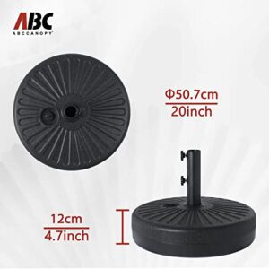 ABCCANOPY 48.5lbs Umbrella Base Water Filled Stand Market Patio Outdoor Heavy Duty Umbrella Stand Holder(Black)