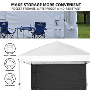 MordenApe Sunshade Sidewall with Storage Net Bag for 10x10 Pop Up Canopy, Instant Canopy SunWall (Fit 10x10 Canopy, Black)