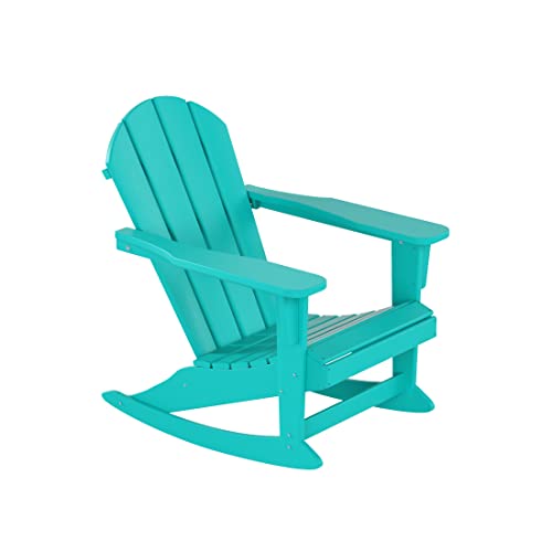 WO Home Furniture Patio Rocking Chair Outdoor Adirondack Rocker Chair (Turquoise)