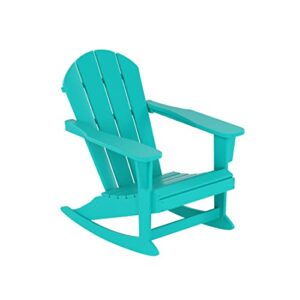 WO Home Furniture Patio Rocking Chair Outdoor Adirondack Rocker Chair (Turquoise)