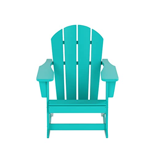 WO Home Furniture Patio Rocking Chair Outdoor Adirondack Rocker Chair (Turquoise)