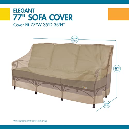 Duck Covers LSO793735 Elegant Waterproof Patio Sofa Cover, 77"W x 35"D x 35"H, Swiss Coffee