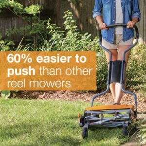 Fiskars StaySharp Max Reel Push Lawn Mower - 18" Cut Width - Manual Cordless Grass Trimmer - Black