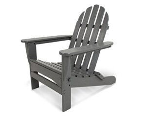 polywood ad5030gy classic folding adirondack, slate grey