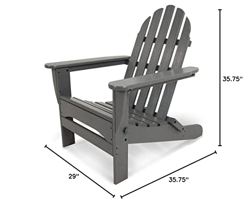 POLYWOOD AD5030GY Classic Folding Adirondack, Slate Grey