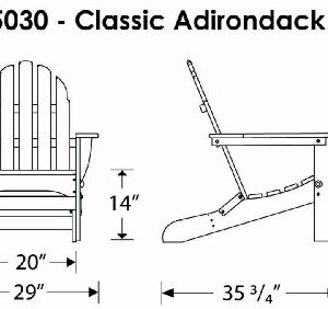 POLYWOOD AD5030GY Classic Folding Adirondack, Slate Grey