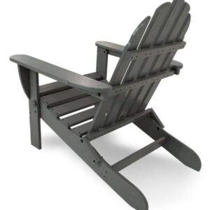 POLYWOOD AD5030GY Classic Folding Adirondack, Slate Grey