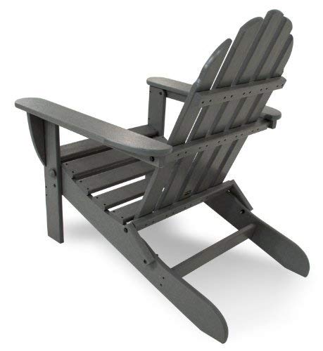 POLYWOOD AD5030GY Classic Folding Adirondack, Slate Grey