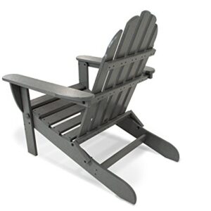 POLYWOOD AD5030GY Classic Folding Adirondack, Slate Grey