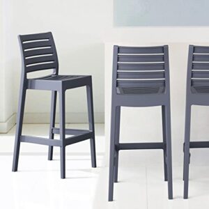 Compamia Ares 29.5" Outdoor Bar Stool in Dark Gray (Set of 2)