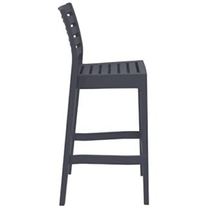 Compamia Ares 29.5" Outdoor Bar Stool in Dark Gray (Set of 2)