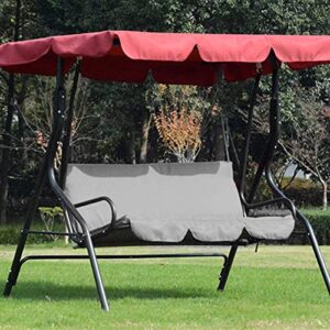 boyspringg Patio Swing Cushion Cover Waterproof Swing Seat Cover Cover Replacement for 3 Seat Swing Chair All Weather Swing Chair Protection 150x50x10cm(Grey)