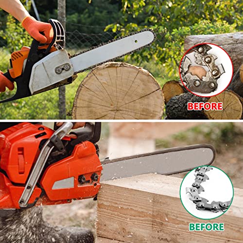 Chainsaw Sharpening Stone, Chainsaw Grinding Stone, 12PCS High Hardness Diamond Chainsaw Sharpener - Burr Stone File in 3 Size Diamond Sharpening Wheels Chainsaw File for Chain Saw(4mm, 4.8mm, 5.5mm)