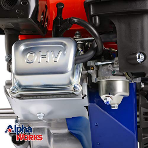 AlphaWorks Gas Engine 7HP Motor Horizontal 4 Stroke OHV Recoil Start 3600RPM 8.85Ft-Lbs/12Nm Torque 3/4"x2.43” Shaft 3/16" Keyway 5/16”-24 UNF End Tapped Go Kart Log Splitter EPA/CARB Certified