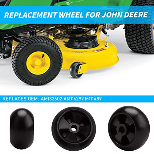 (2 Pack) Mover Deck Wheel AM116299 for John Deere 38" 48" Decks AM133602 M111489 Replacement Wheels 5" x 2"