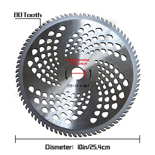 AI.YUYU Upgrade 9" x 20T Chainsaw Tooth Brush Cutter Blade & 10" x 80T Carbide Tip Brush Cutter Blade with The Universal Adapter Kit for Cutter, Trimmer, Weed Eater(2-Set)