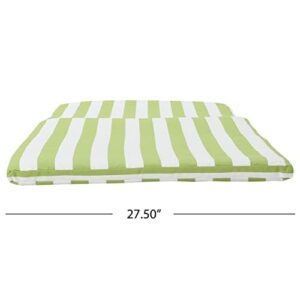 Christopher Knight Home Salem Outdoor Water Resistant Chaise Lounge Cushions, 2-Pcs Set, Green And White Stripe