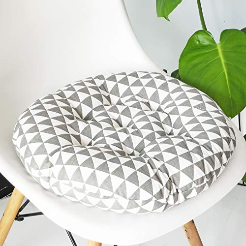 vctops Bohemian Soft Round Chair Pad Garden Patio Home Kitchen Office Seat Cushion GreyWhite Diameter 18"