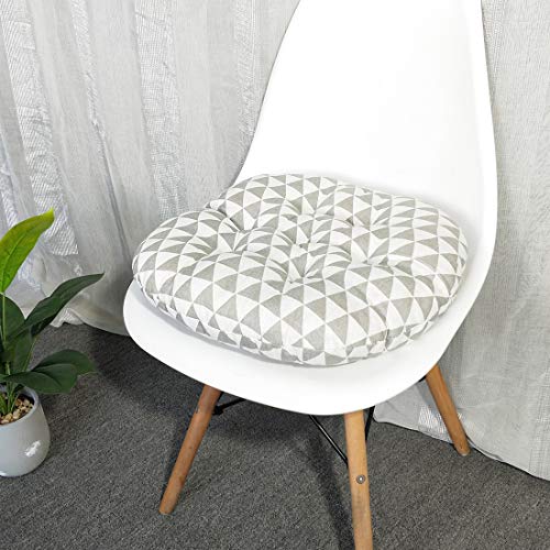 vctops Bohemian Soft Round Chair Pad Garden Patio Home Kitchen Office Seat Cushion GreyWhite Diameter 18"