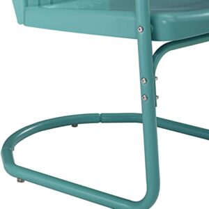 Crosley Furniture CO1029-BL Tulip Retro Outdoor Metal 2-Piece Armchair Set, Pastel Blue Satin