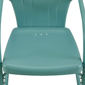 Crosley Furniture CO1029-BL Tulip Retro Outdoor Metal 2-Piece Armchair Set, Pastel Blue Satin