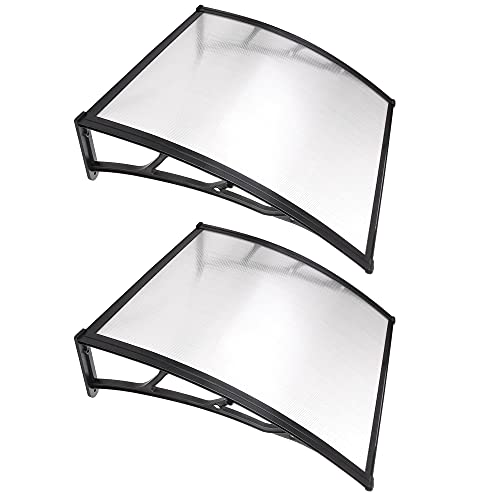 Instahibit 2 Whole 40"x40" Window Awning Door Cover UV Rain Snow Protection Outdoor Patio Canopy One-Piece Hollow Sheets