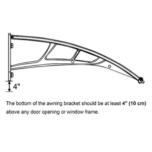 Instahibit 2 Whole 40"x40" Window Awning Door Cover UV Rain Snow Protection Outdoor Patio Canopy One-Piece Hollow Sheets