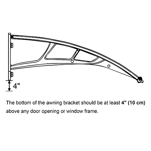 Instahibit 2 Whole 40"x40" Window Awning Door Cover UV Rain Snow Protection Outdoor Patio Canopy One-Piece Hollow Sheets