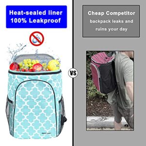 dbest products Ultra Compact Cooler Smart Cart Backpack Insulated Beach Bag Picnic Hiking Camping Leakproof Lunch Box for Women, Moroccan Tile