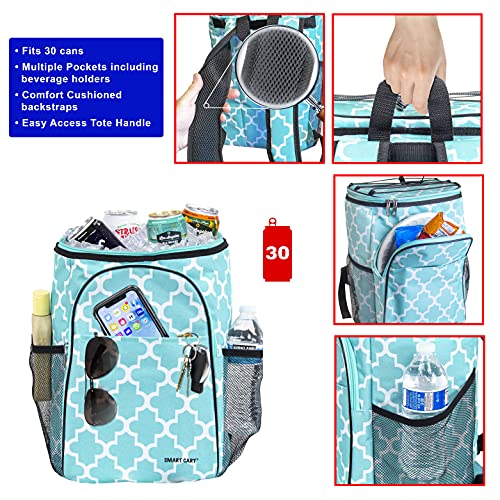 dbest products Ultra Compact Cooler Smart Cart Backpack Insulated Beach Bag Picnic Hiking Camping Leakproof Lunch Box for Women, Moroccan Tile