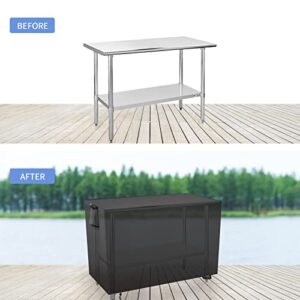 Youlvy Outdoor Prep Table Cover 48 Inch,Waterproof Patio Stainless Steel Table Cover Metal BBQ Table Cover All Season Pretection for Outdoor Table - 48 x 24 x 35 Inch