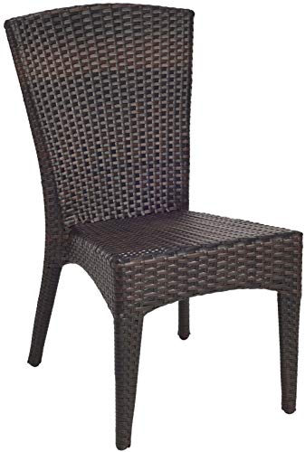 Safavieh Patio Collection New Port Wicker Stackable Outdoor Chairs, Brown, Set of 2