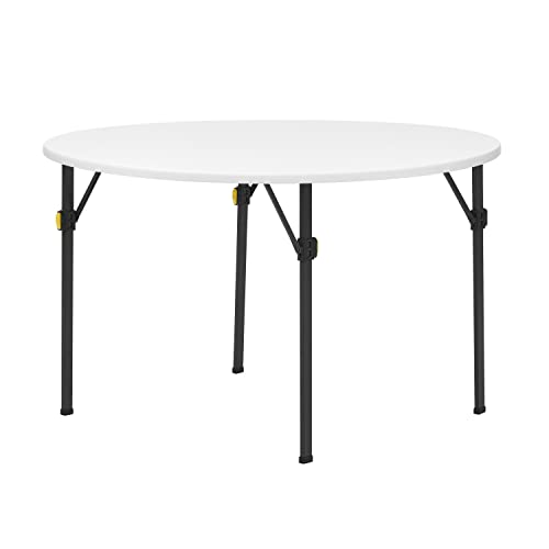 Living and More 4ft bi Round Folding Table, White