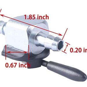 Fuel Shut Off Valve 1/4 Inch Line (Pack of 2) Compatible with 180 Degree Oregon 07-403 07403 Scag 48568 Sunbelt B1SB868 Heavy-Duty Inline Cut Petcock Diesel Petrol Gas Shut Off Valve