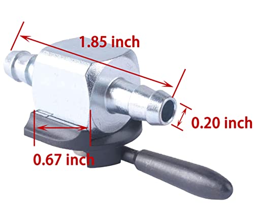 Fuel Shut Off Valve 1/4 Inch Line (Pack of 2) Compatible with 180 Degree Oregon 07-403 07403 Scag 48568 Sunbelt B1SB868 Heavy-Duty Inline Cut Petcock Diesel Petrol Gas Shut Off Valve