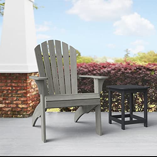 PolyTEAK Extra Large Adirondack Chair, Premium Weather Resistant Poly Lumber, Outdoor Patio Furniture, Up to 350 lbs, Wide Seat Outside Chairs for Porches, Decks, and Pool Side, King Collection, Grey