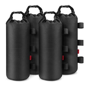 yoofan sand bags for weight set of 4 – heavy duty sandbags for canopy weights tent weights tarp weights gazebo weights outdoor, black