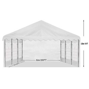 American Phoenix 20x20 Party Tent Heavy Duty Large White Roof Commercial Fair Car Shelter Wedding Events Canopy Tent - (White, 20x20)