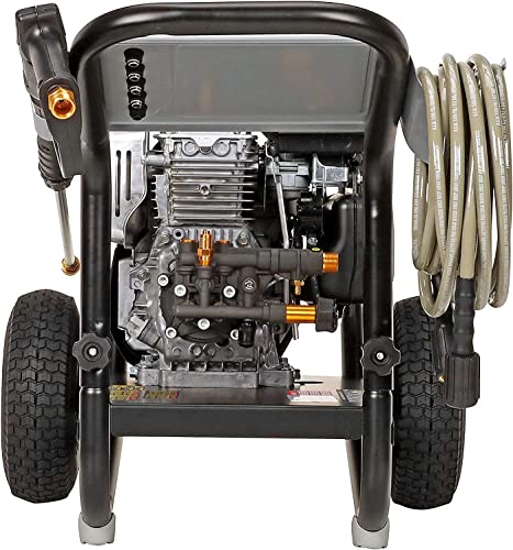 SIMPSON Cleaning MSH3125 MegaShot 3200 PSI Gas Pressure Washer, 2.5 GPM, Honda GC190 Engine, Includes Spray Gun and Extension Wand, 5 QC Nozzle Tips, 1/4-in. x 25-ft. MorFlex Hose, (49-State), Black