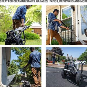 SIMPSON Cleaning MSH3125 MegaShot 3200 PSI Gas Pressure Washer, 2.5 GPM, Honda GC190 Engine, Includes Spray Gun and Extension Wand, 5 QC Nozzle Tips, 1/4-in. x 25-ft. MorFlex Hose, (49-State), Black