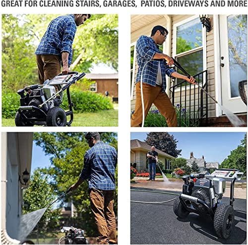 SIMPSON Cleaning MSH3125 MegaShot 3200 PSI Gas Pressure Washer, 2.5 GPM, Honda GC190 Engine, Includes Spray Gun and Extension Wand, 5 QC Nozzle Tips, 1/4-in. x 25-ft. MorFlex Hose, (49-State), Black