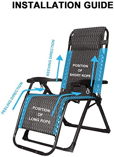 JS&Walk Leisure Chair Fabric Cloth Replacement Kits with Tessforest Cloth and Cord Laces Universal for Zero Gravity Chairs, Patio Bench Lounge Couch, Garden Folding Chair (Gray Rhombus)