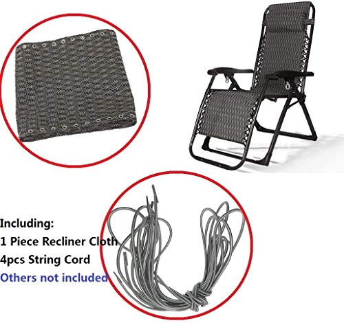 JS&Walk Leisure Chair Fabric Cloth Replacement Kits with Tessforest Cloth and Cord Laces Universal for Zero Gravity Chairs, Patio Bench Lounge Couch, Garden Folding Chair (Gray Rhombus)