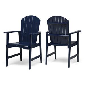 easter outdoor weather resistant acacia wood adirondack dining chairs (set of 2), blue navy finish